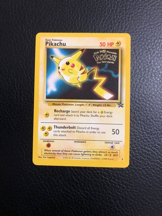 Pokemon 1999 Pikachu (WB) Movie Promo Black Star 4 Ab 1 (Gebraucht) in ...