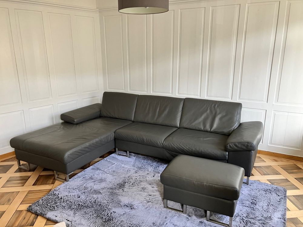Ledersofa mit Longchair inkl. Hocker ab 1.- (Gebraucht) in Bischofszell ...