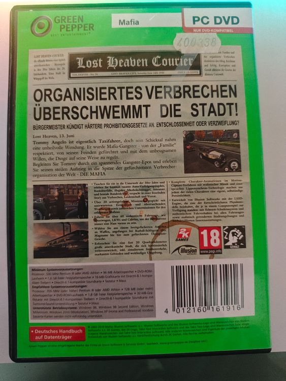 Mafia PC DVD - Green Pepper - Top Zustand - Kult Game! (Gebraucht) in Wolfwil für CHF 3 – mit ...
