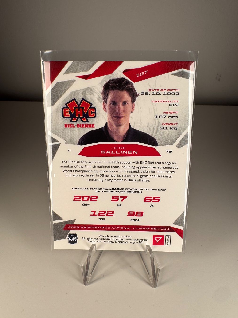 197 Jere Sallinen EHC Biel-Bienne SportZoo 2025/26 (Neu (gemäss ...