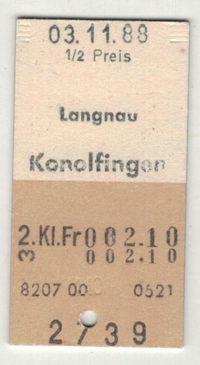 Billet SBB-Cff / Langnau-Konolfingen | Kaufen auf Ricardo