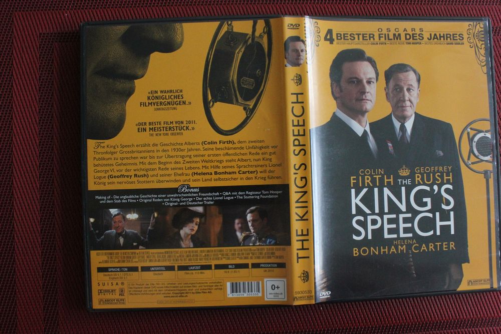 The King's Speech [DVD] Colin Firth (Gebraucht) in Geroldswil für CHF 1 ...