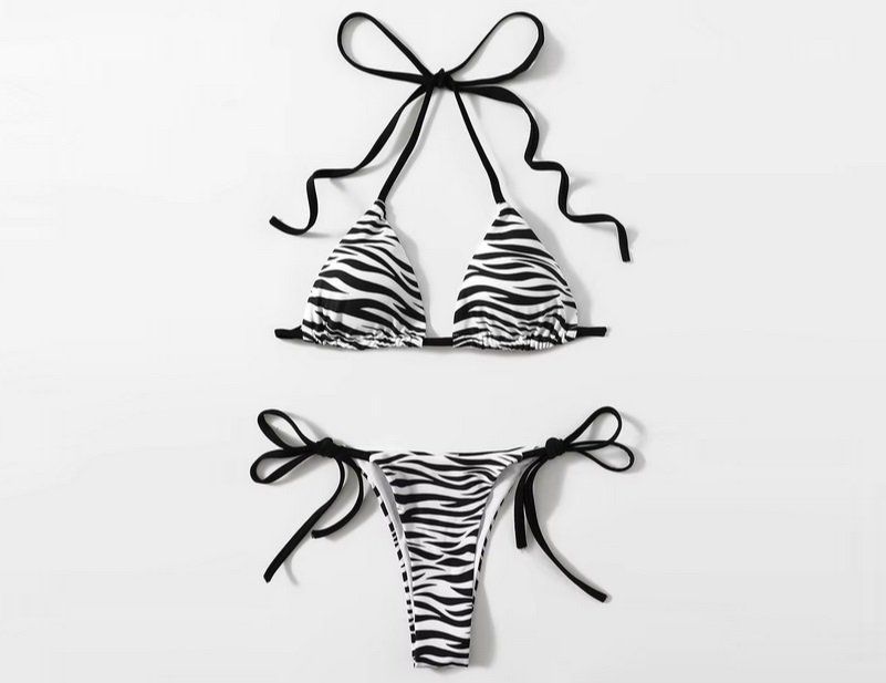 Badeanzug Bikini Zebra schwarz weiß Push Up - L (Neu und originalverpackt) in Bremblens für CHF ...