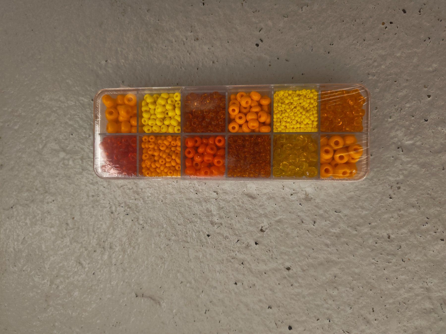 Preciosa Glasperlen Set Orangen Mix in Sortierbox 12 Sorten (Neu und ...