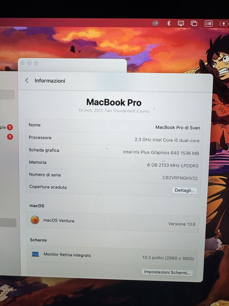 Start 1fr! MacBook Pro 13", 2017, i5, 8GB RAM (Gebraucht) in Adliswil ...