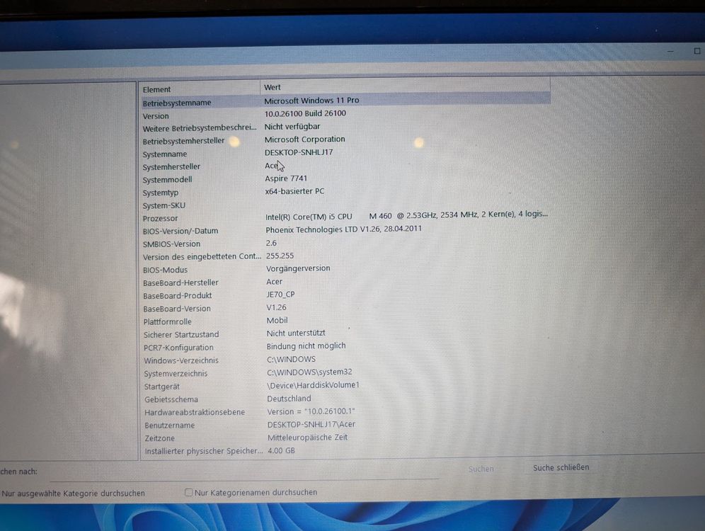 Acer Aspire 7741G Laptop - Windows 11 - Top Zustand! (Gebraucht) in ...