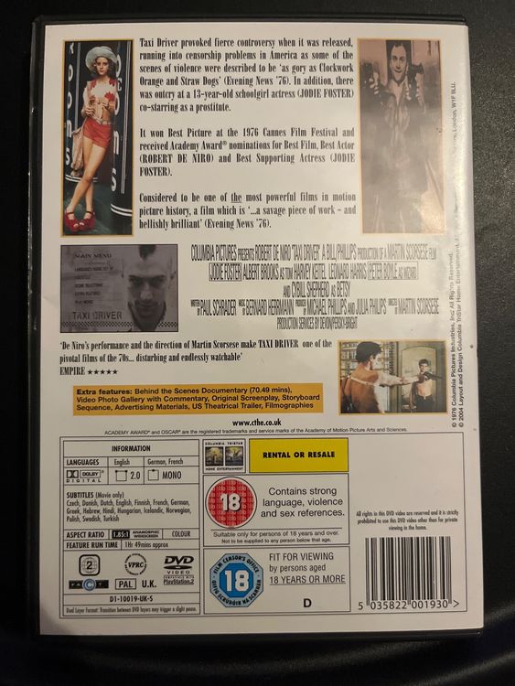 Taxi Driver (1976) DVD 📀 - Robert de Niro (Neu (gemäss Beschreibung ...