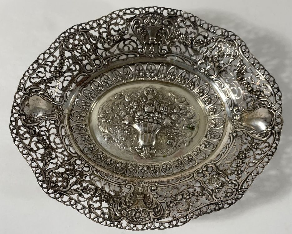 Antike grosse Silber Schale mit Verzierungen 357g schwer | Kaufen auf Ricardo