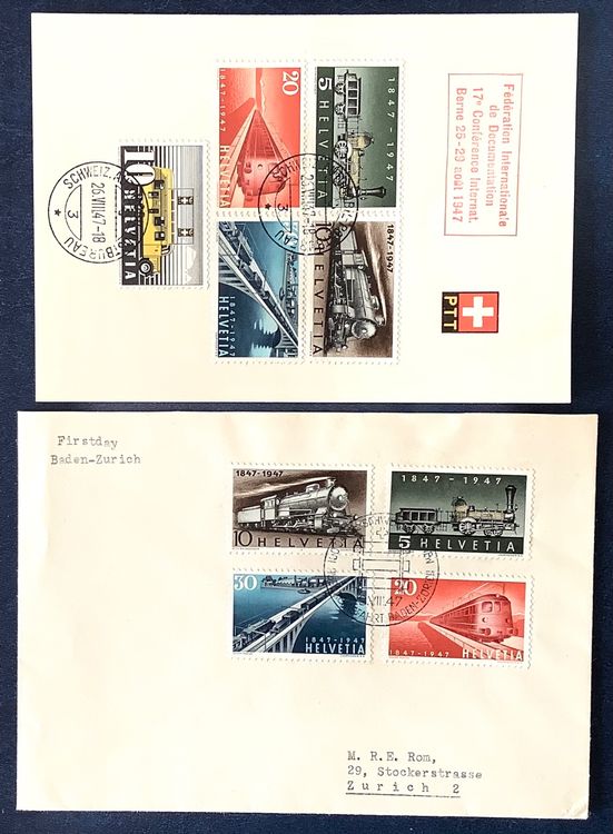 1947 - FDC + PTT Bögli -100 Jahre Schweizerische Eisenbahnen | Kaufen auf Ricardo