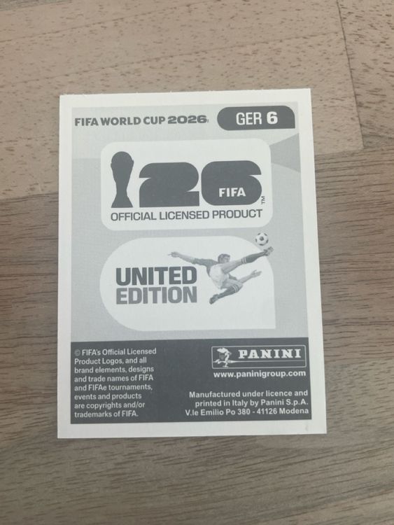 FIFA WM 2026 Sticker Antonio Rüdiger Deutschland GER 6 (Neu und ...