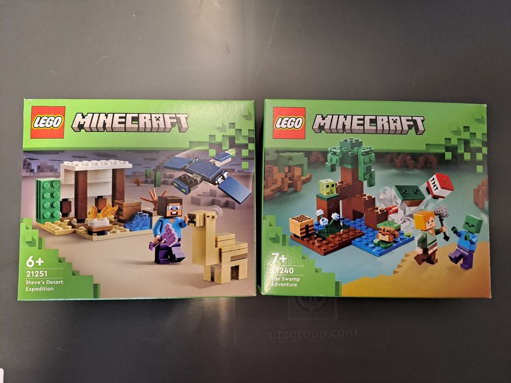 LEGO minecraft 2 Sets 21240 & 21251, NEU, Sumpf und Wüste | Kaufen auf Ricardo