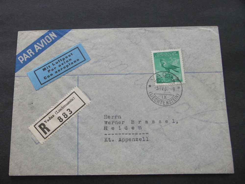 1937 Flugpost F13y auf Brief 272 (Gebraucht) in Ittigen für CHF 7 – mit Lieferung auf Ricardo kaufen