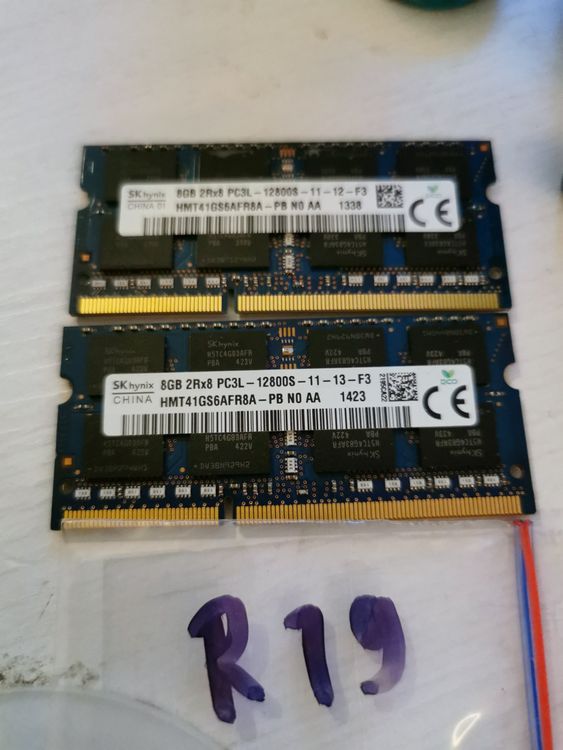 16GB DDR3 2x8GB Ram Für Laptop's (Gebraucht) in Niederlenz für CHF 30 ...