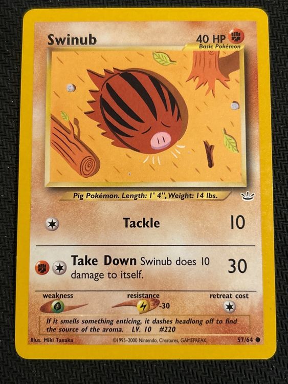 Pokemon card Neo revelations 2000, Swinub 57/64 | Kaufen auf Ricardo