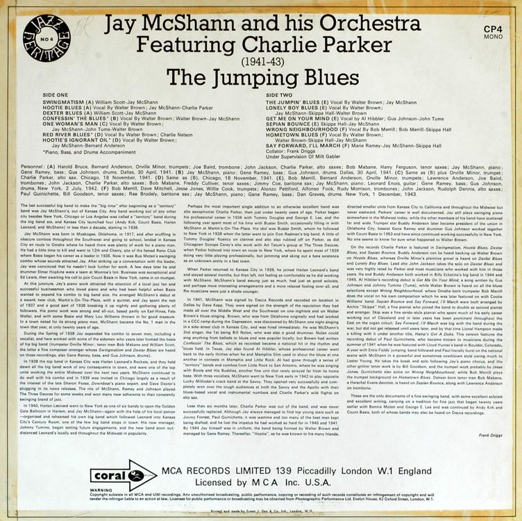 Jazz LP: Jay McShann "The Jumping Blues" (Coral) (Gebraucht) in ...