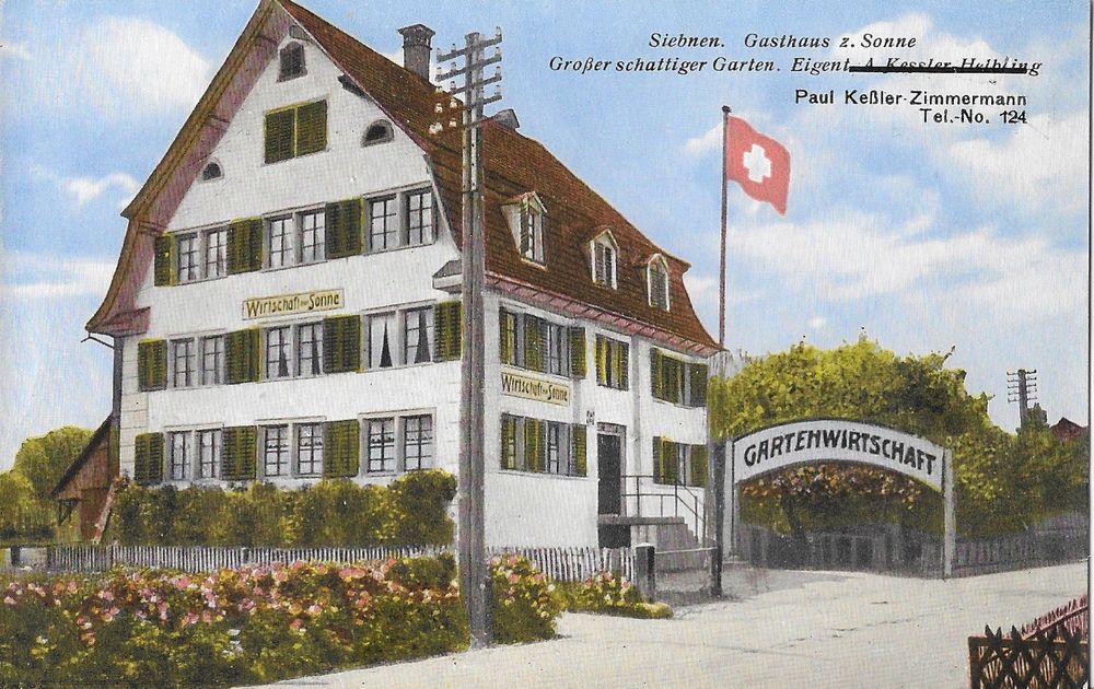 Antike Postkarte Gasthaus z. Sonne Siebnen SZ Gartenwirts... (Gebraucht) in Zürich für CHF 8 ...