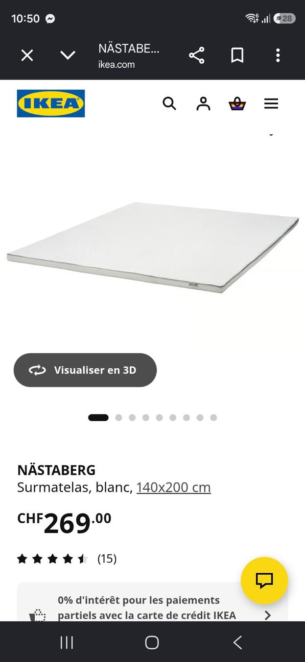 Surmatelas ikea 140/200 (Neu (gemäss Beschreibung)) in Lausanne für CHF ...