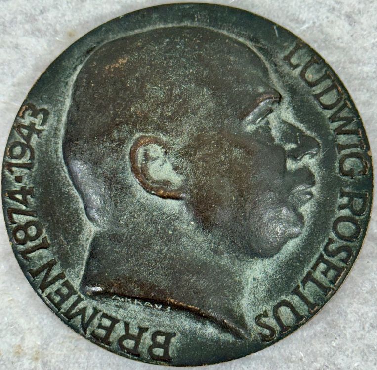 Bronzemedaille Bremen Ludwig Roselius 1874-1943 Signiert (Gebraucht) in ...