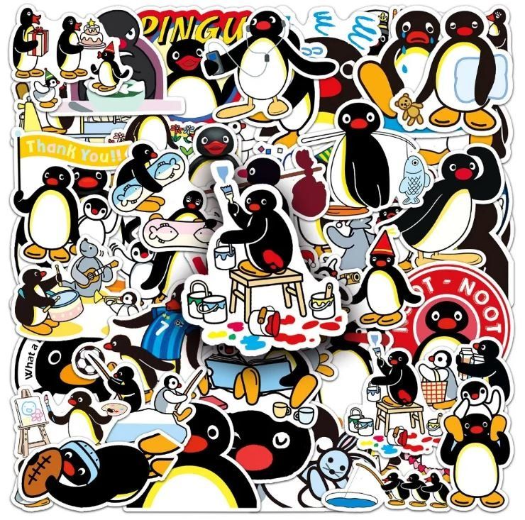 Pingu Pinguin Serie Michi Stickerbomb Eis 50 tlg Stickerset (Neu und ...