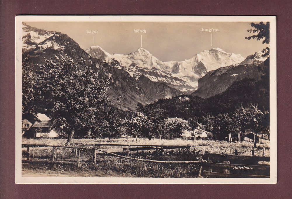 INTERLAKEN - Eiger - Mönch - Jungfrau - 1927 (D'occasion) à Pully pour ...