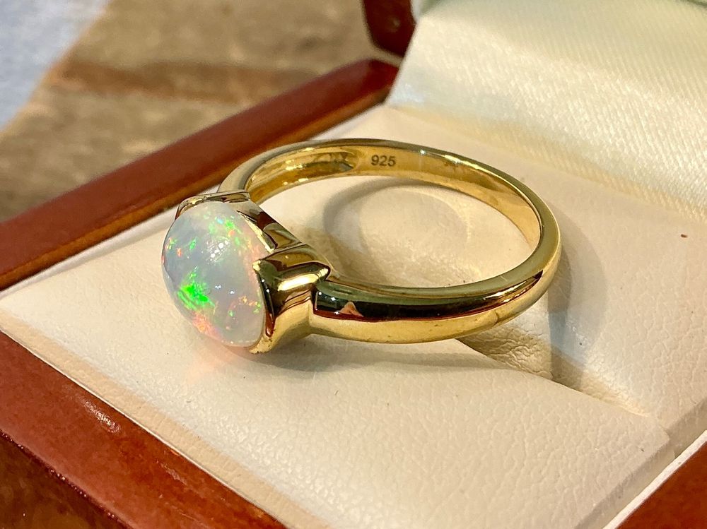 VINTAGE RING STERLING 925 VERGOLDET OPAL, GR.60 (Gebraucht) in Biglen ...