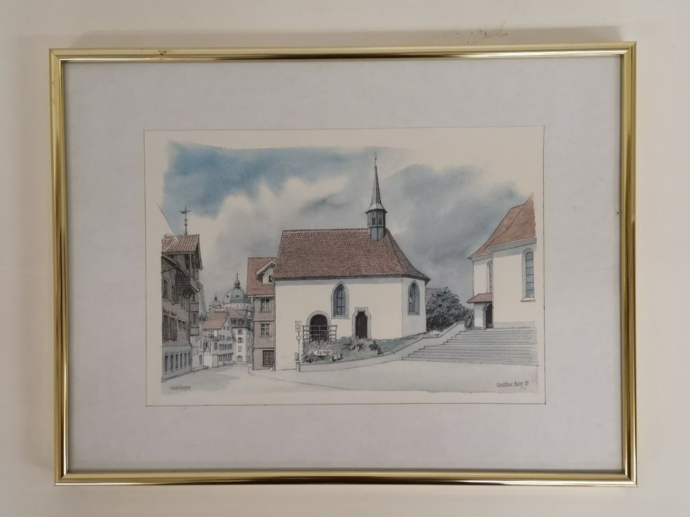 Aquarell Christian Bisig 1988 Menzingen, Schweizer Künstler (Neu (gemäss Beschreibung)) in ...