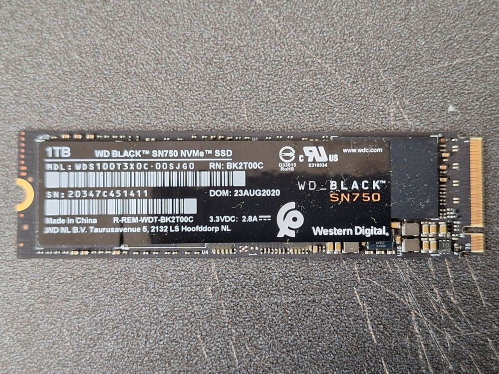 WESTERN DIGITAL Black SN750 NVMe SSD, 1.0TB (Gebraucht) in Thundorf für ...