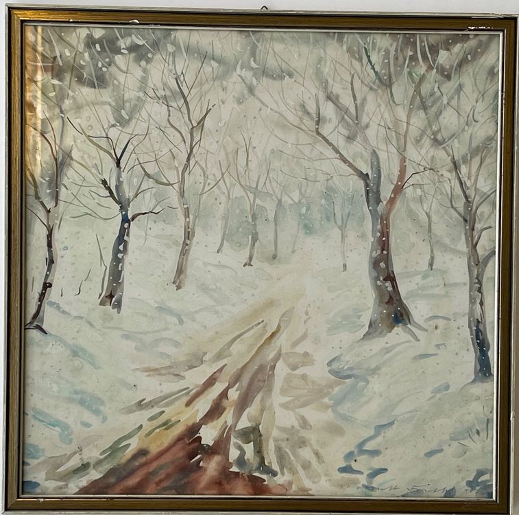 Alte Landschaft Aquarell unleserlich sig | Kaufen auf Ricardo