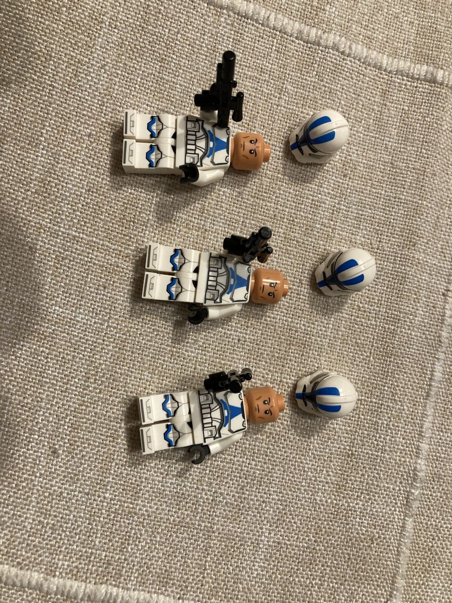 LEGO Star Wars – 3× Clone Trooper Minifiguren (blau) mit Hel (Gebraucht ...