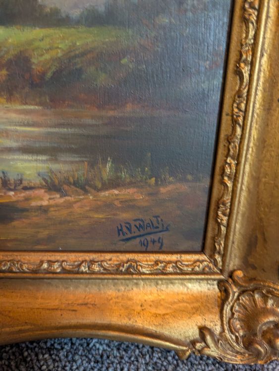 Original Ölgemälde "Landschaft" von H.V. Walti (1949) (Gebraucht) in ...