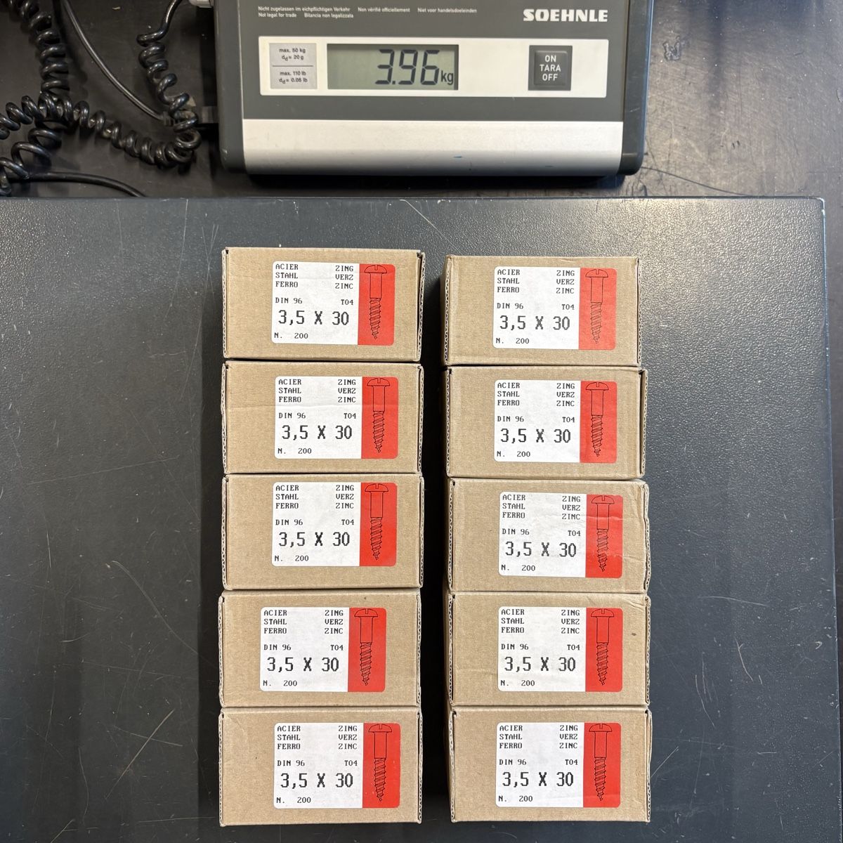 Lot de vis acier zingué 3.5 x 30 mm, 10 boîtes neuves (Neu und ...