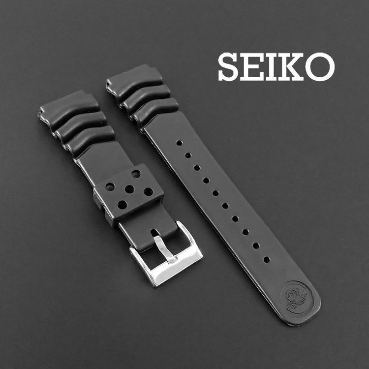 SEIKO Z20, 20mm Watch Band Wave Rubber Black Diver Straps | Kaufen auf ...