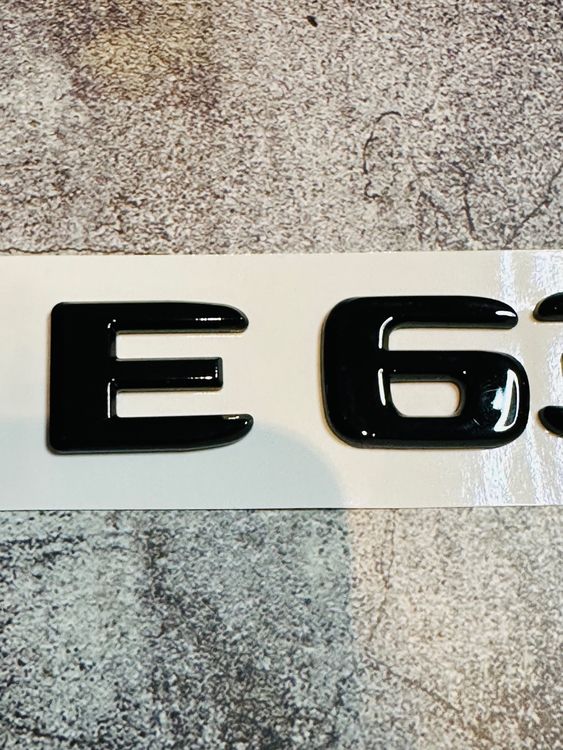 Mercedes AMG E63 Emblem Schriftzug Logo aus ABS NEU schwarz (Neu und ...