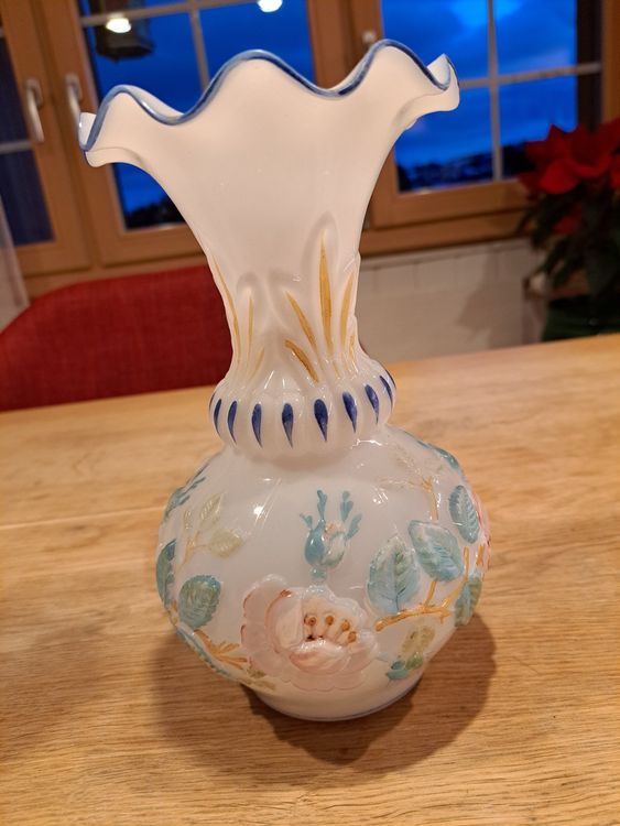 Antike französische Opalglas Vase, Biedermeier um 1880 (Gebraucht) in Rehetobel für CHF 30 – mit ...