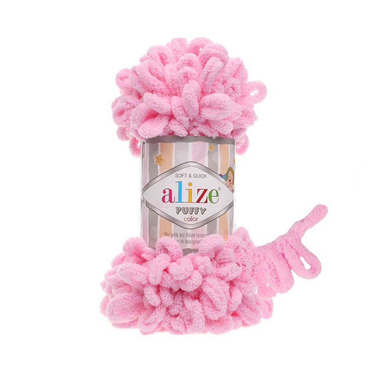 5x Laine à crocheter avec les mains Alize Puffy 185 Rose (Neu und ...