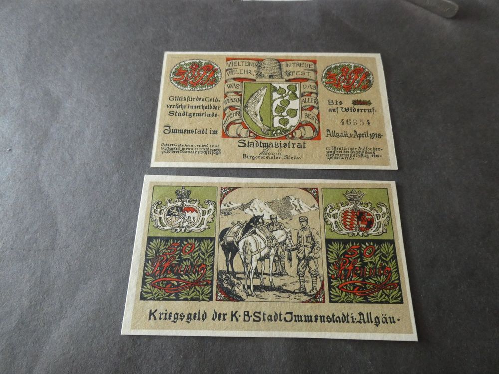 Dt. Reich, Notgeldschein ungefaltet - Immenstadt im Allgäu (Neu (gemäss ...