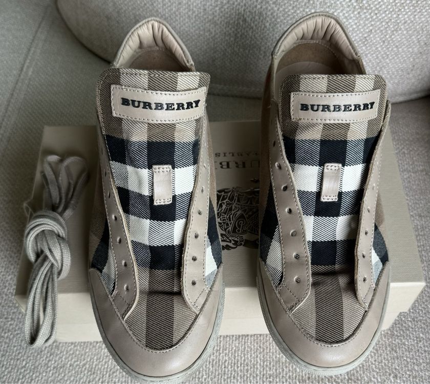 BURBERRY Baskets basses en cuir et toile (Gebraucht) in Villars-sur ...