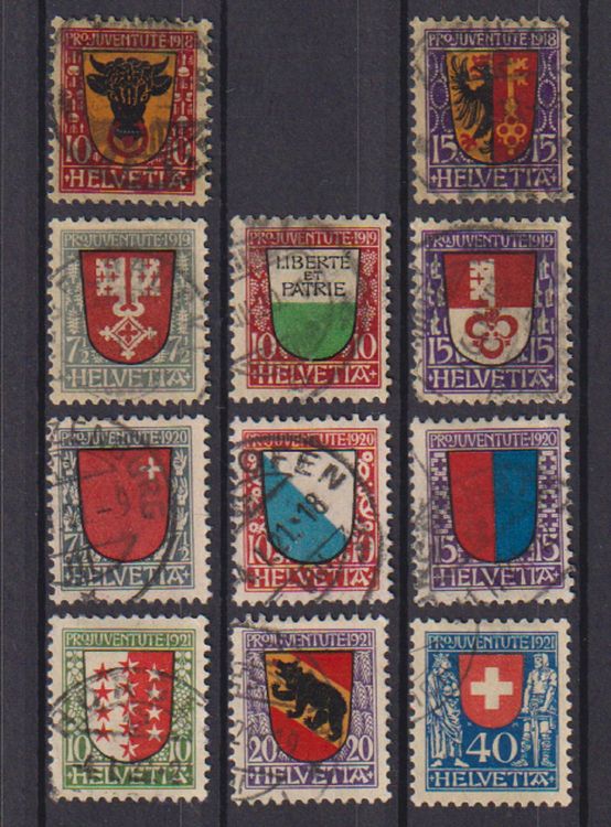 1918-1921, Pro Juventute-Sätze mit guten Rundstempel. | Kaufen auf Ricardo
