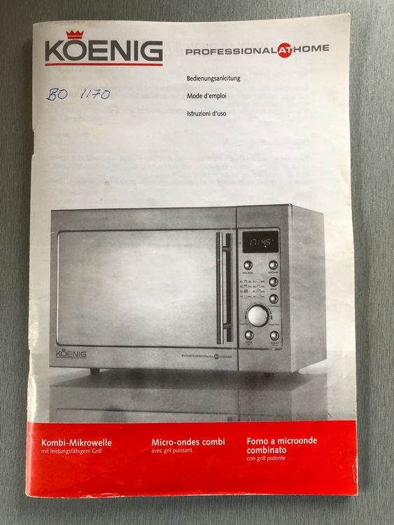 Koenig Kombi-Mikrowellen-Gerät mit Grill, ProfessionalatHome | Kaufen auf Ricardo