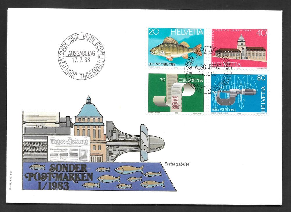 FDC Serie 694 - 697 ET Bern 17.2.1983 schön illustriert (Neu (gemäss Beschreibung)) in Olten für ...