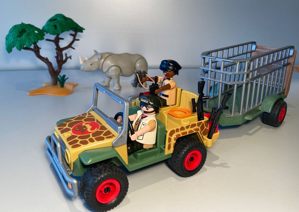 Playmobil, Ombati Rangerfahrzeug, Anhänger und Nashorn (Gebraucht) in Wil SG für CHF 23 – mit ...