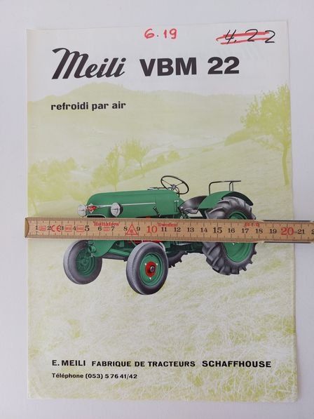 Prospekt Traktor Meili VBM 22 Tracteur (Gebraucht) in Schenkon für CHF ...