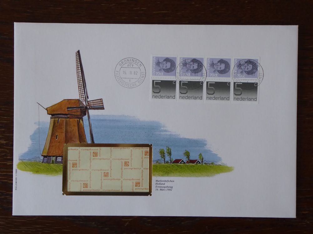 Niederlande Ersttagsbrief Markenheftchen 4x 5c +4x 70c, 1982 (Neu (gemäss Beschreibung)) in ...