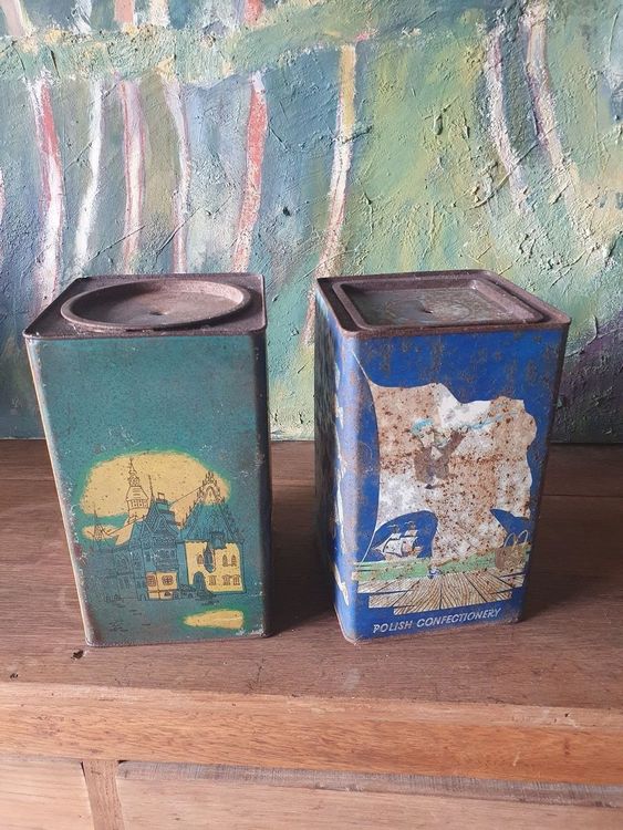 Rare et exceptionnelle paire bidons vintage belles couleurs (Gebraucht ...