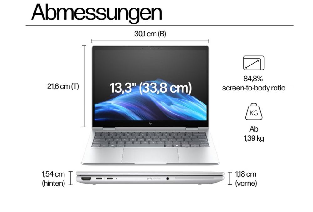 HP EliteBook 8 Flip G1i 13" Convertible Notebook, neuste Gen (Neu ...