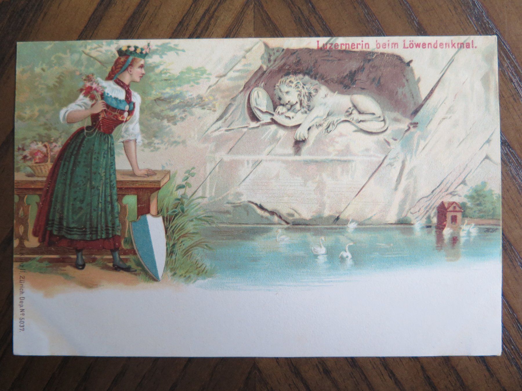 LUZERN - LUZERNERIN BEIM LÖWENDENKMAL - LITHO. (Gebraucht) in Wittenbach für CHF 9 – mit ...