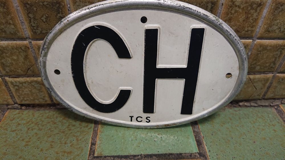 CH Schild mit TCS Aufschrift aus Blech 50 - 60iger Jahre (Gebraucht) in ...
