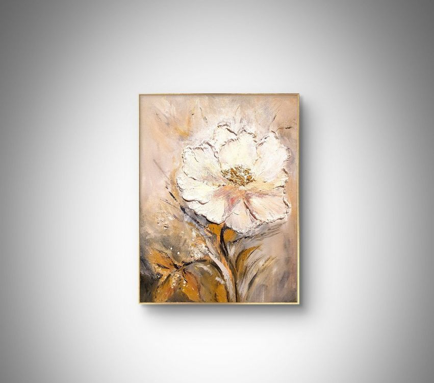 Acrylbild auf Leinwand 30x40 mit Relief, Floral Abstrakt (Neu und originalverpackt) in Beinwil ...