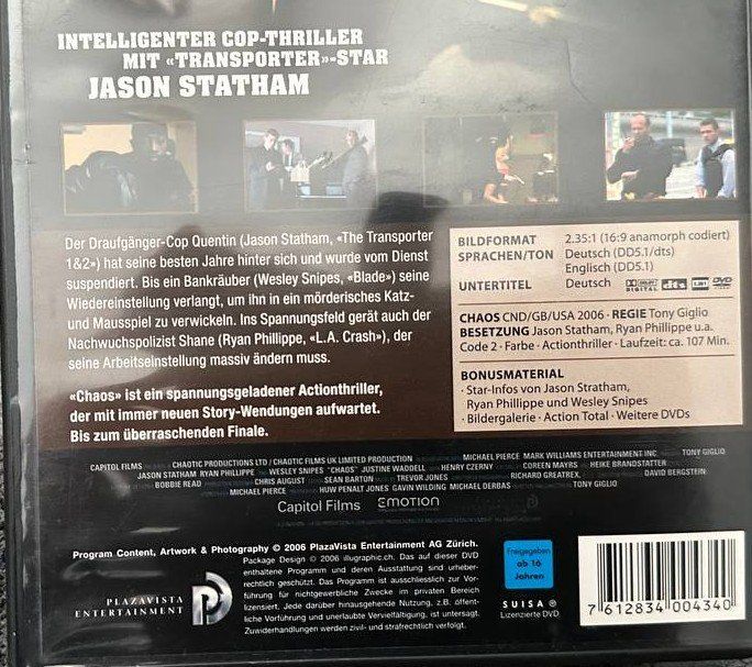 Chaos DVD mit Jason Statham - Top Zustand, Action pur! (Gebraucht) in ...