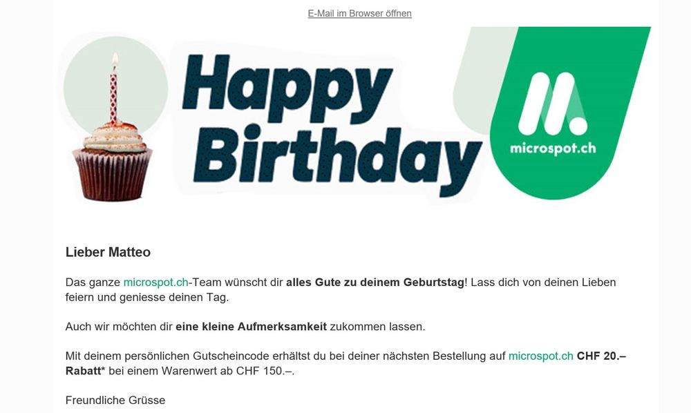 Gutschein Microspot 20.- CHF | Kaufen auf Ricardo